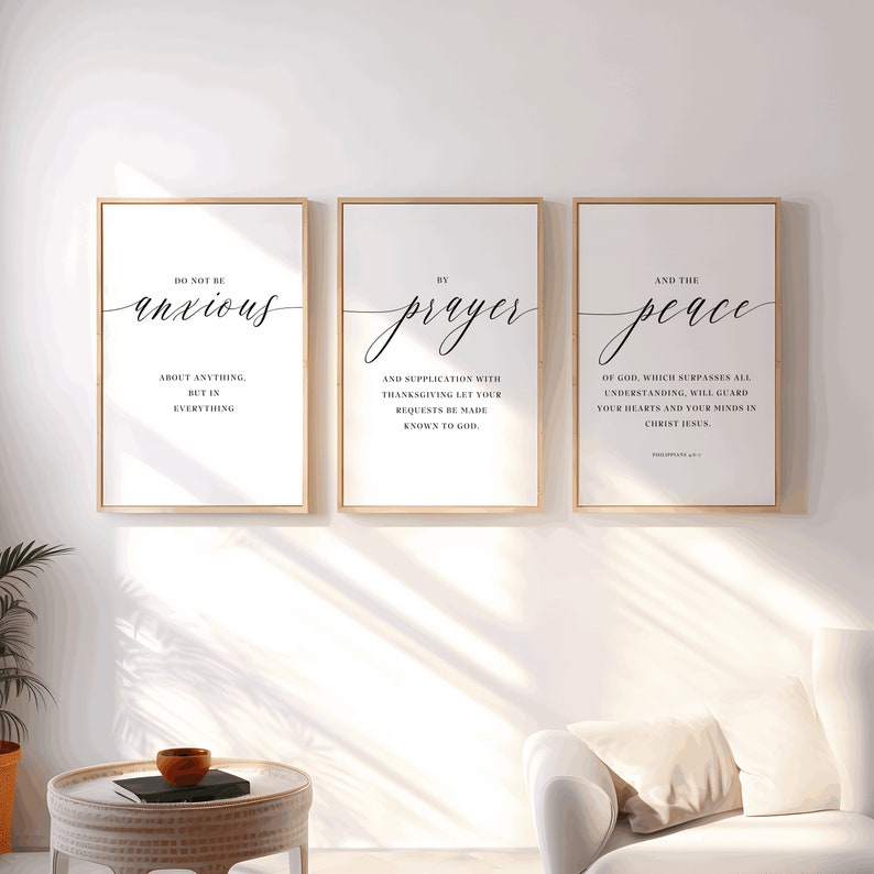 Philippians 4:6-7 Bible Verse Wall Art, Christian Decor, Printable ...