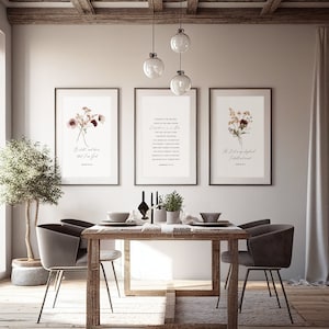 Set of 6 Bible Verse Wall Art Christian Home Decor Scripture Print ...