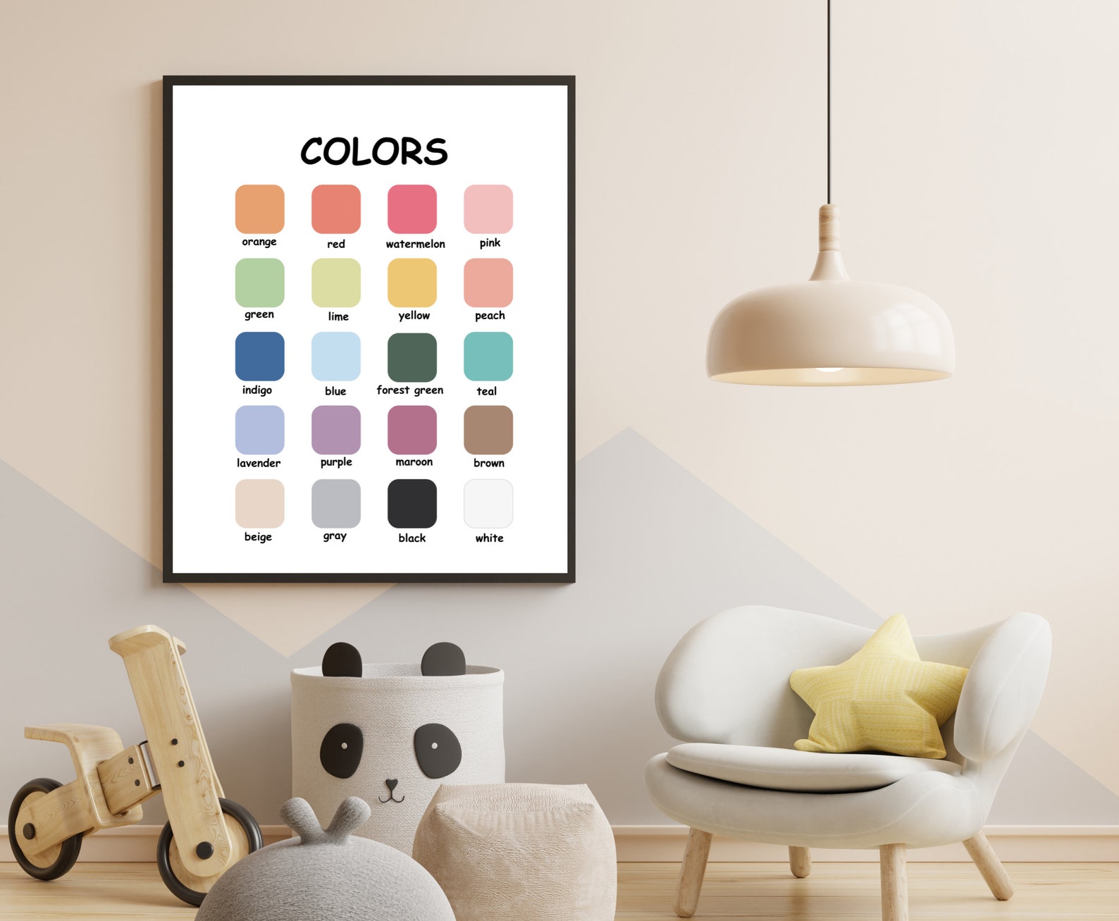 Vibrant Colors Educational Poster, Montessori Style Classroom Decor ...