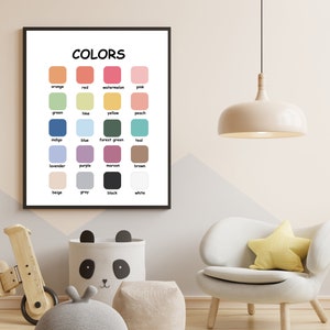 Vibrant Colors Educational Poster, Montessori Style Classroom Decor ...