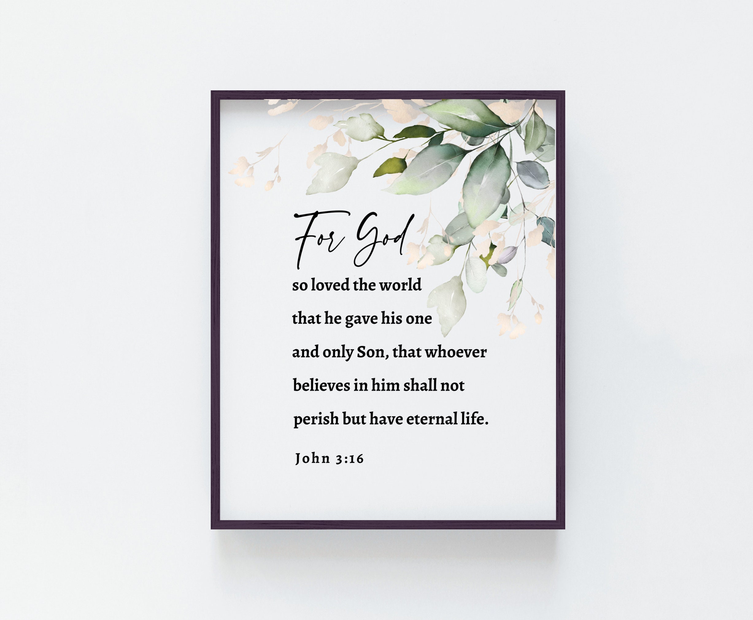 Christian Gift Idea Bible Verse Art Home Interior Design Religious ...