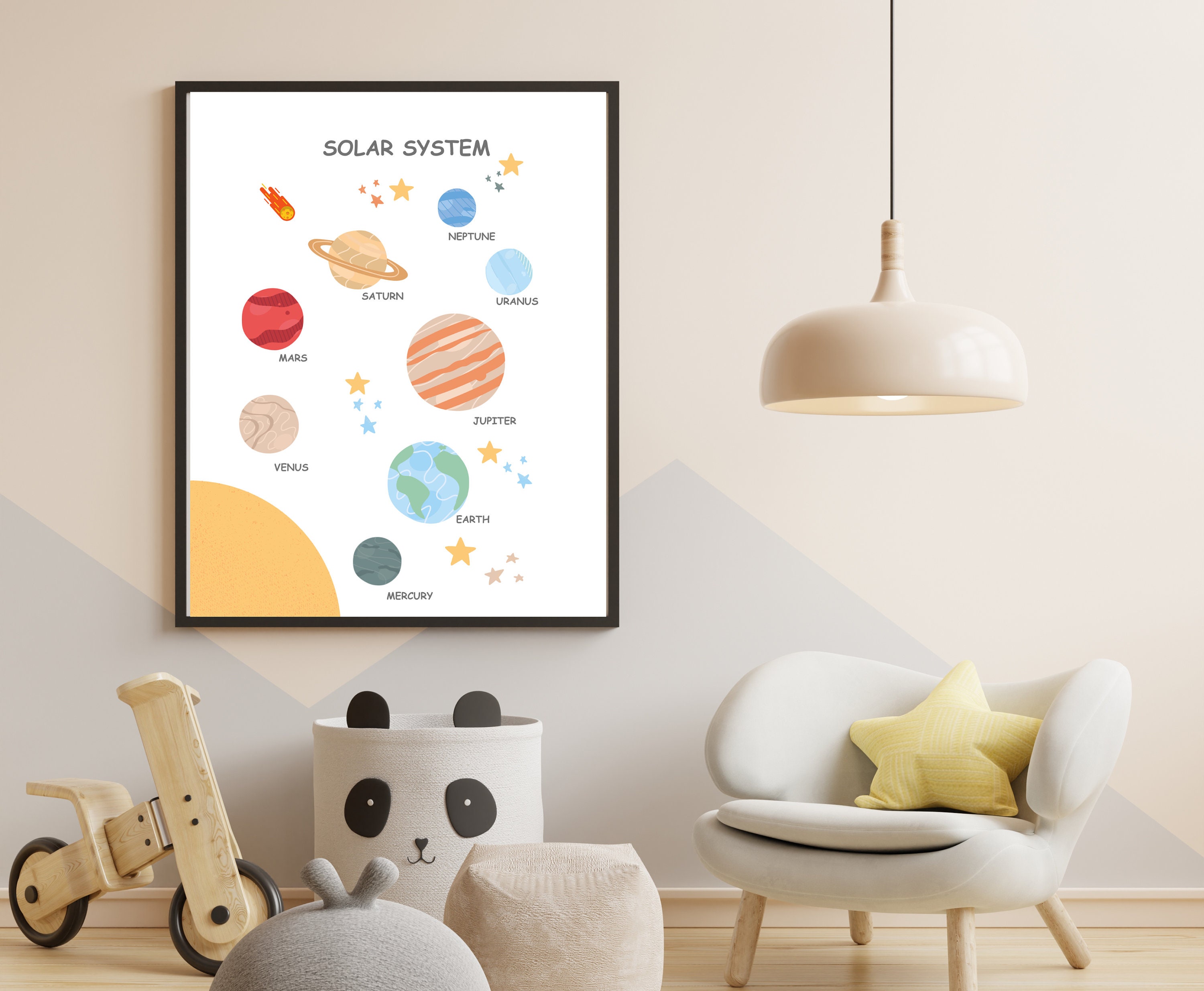 Solar System Poster for Toddlers Galaxy Classroom Decor Space-themed ...
