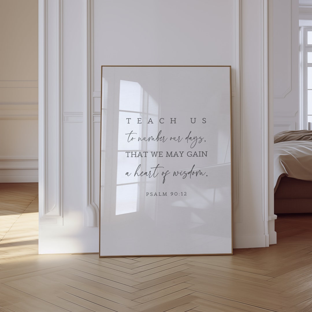 Psalm 90:12 Bible Verse Wall Art, Christian Scripture Sign, Printable ...