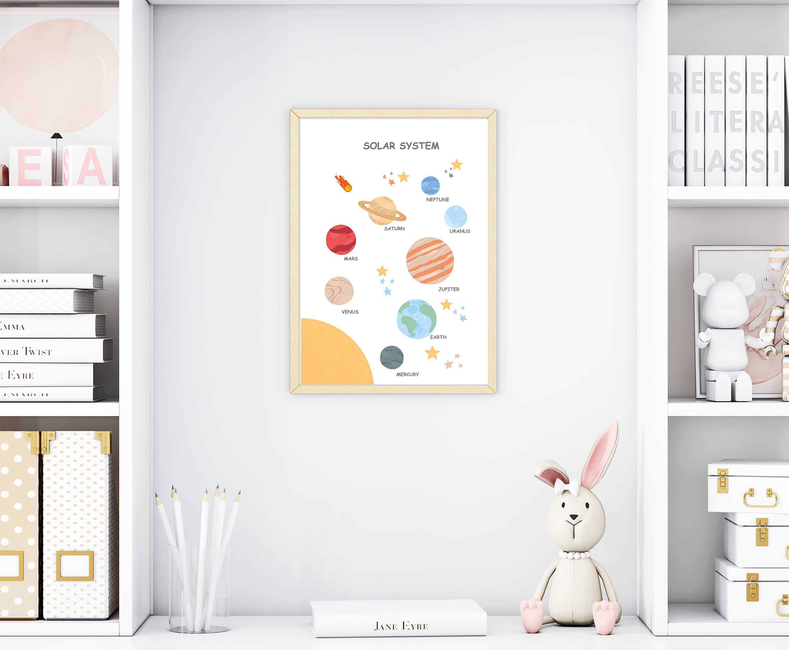 Solar System Poster for Toddlers Galaxy Classroom Decor Space-themed ...