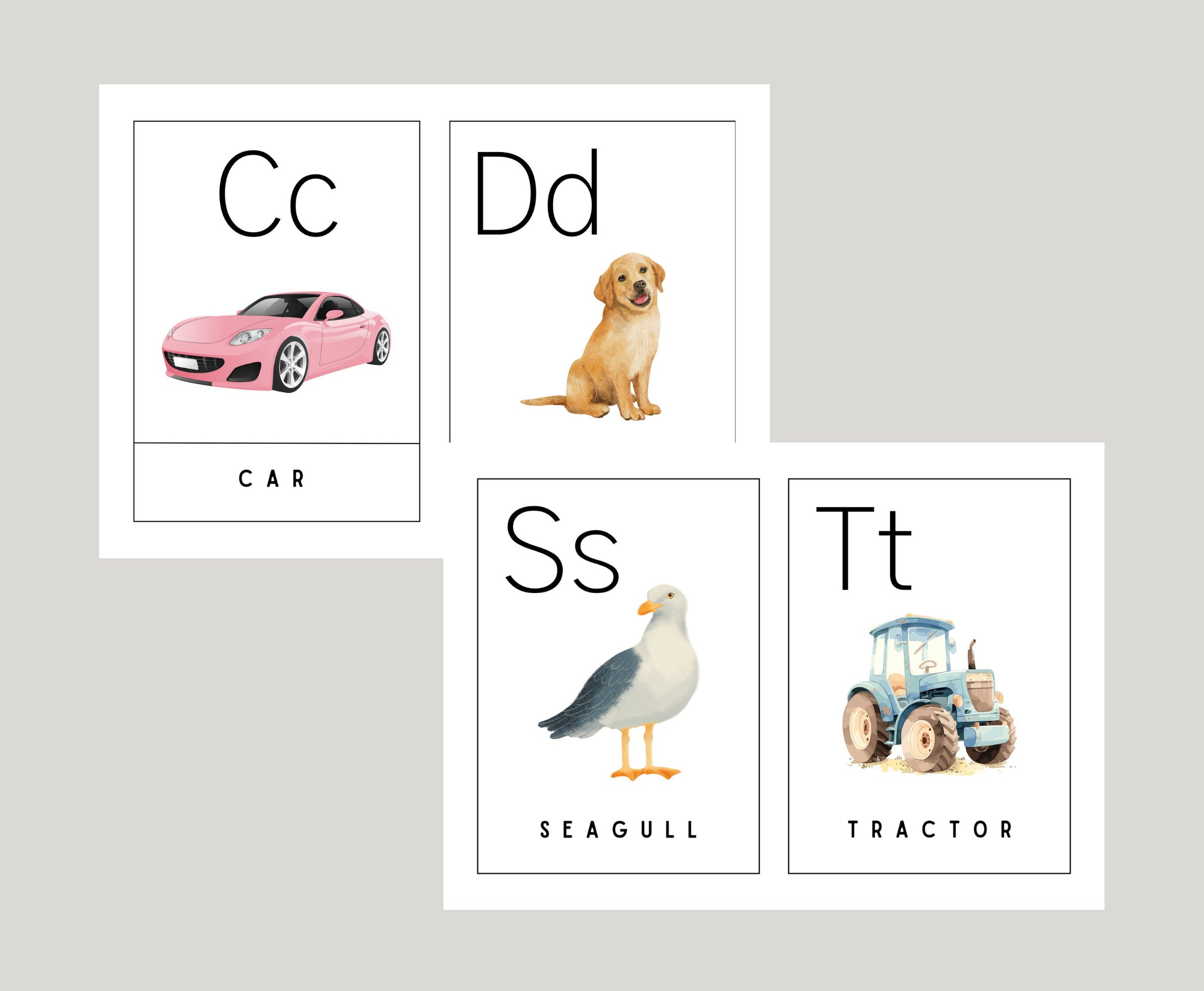 Alphabet Flash Cards, Printable Phonetic Alphabet Montessori Cards ...