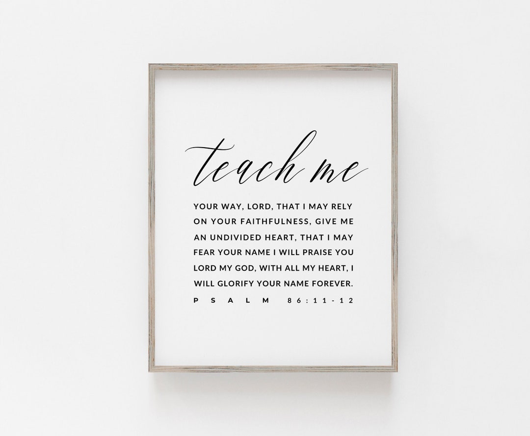 Psalm 86:11-12 Bible Verse Wall Art Christian Scripture Poster Modern ...