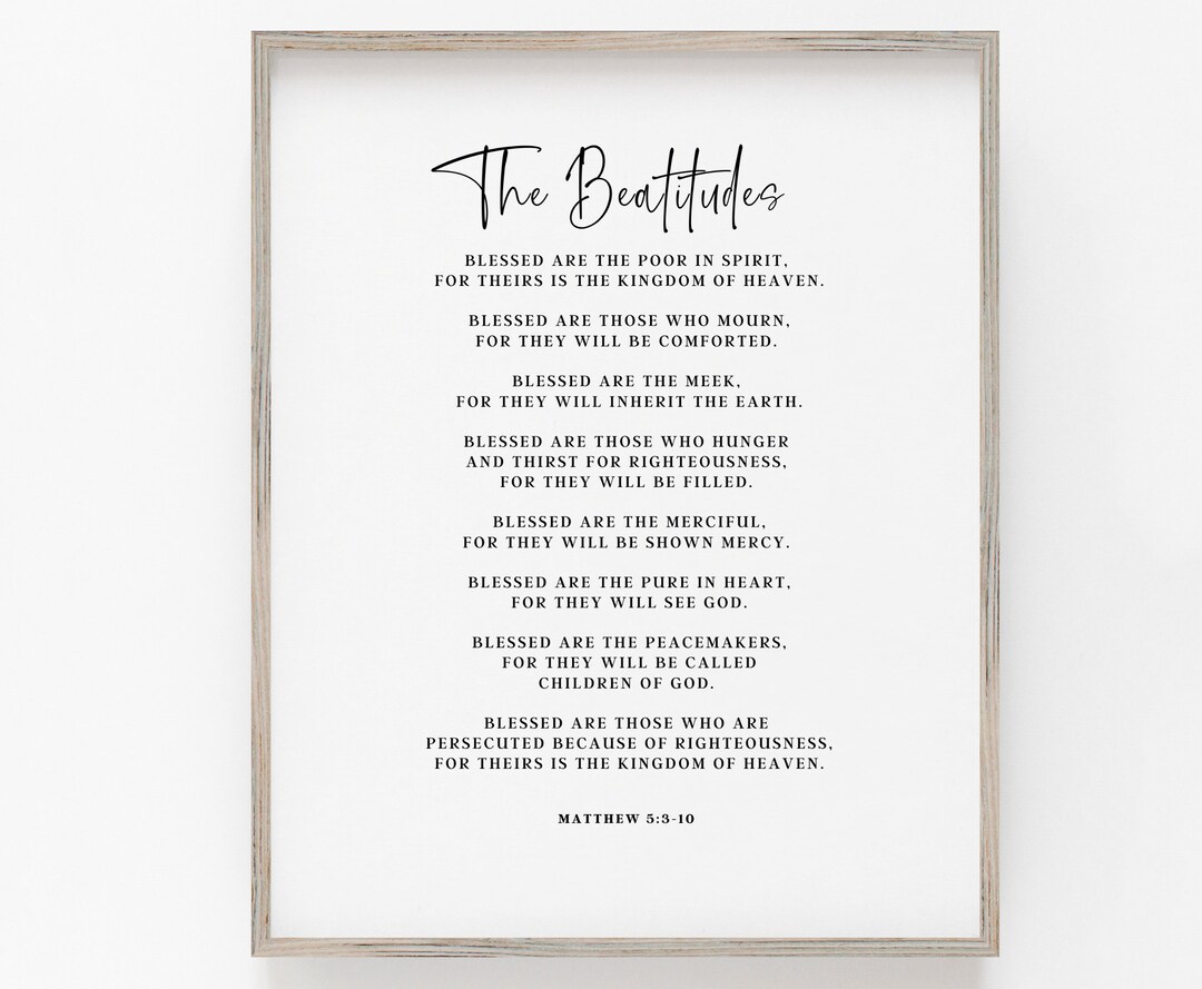 Christian Wall Art Matthew 5:3-10 Bible Verse Home Decor Prayer Wall ...