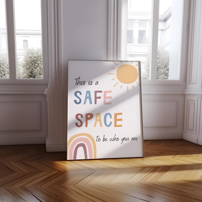 Safe Space Poster for Children, Positive Classroom Decor, Therapist ...