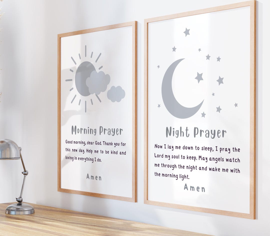 Children's Prayer Wall Art: Soft Blue Christian Decor (digital Download ...