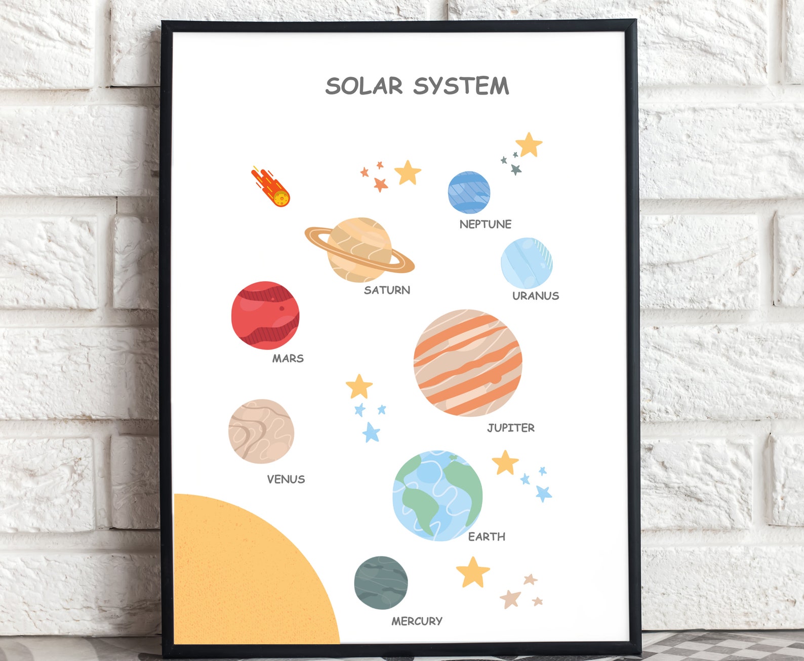 Solar System Poster for Toddlers Galaxy Classroom Decor Space-themed ...