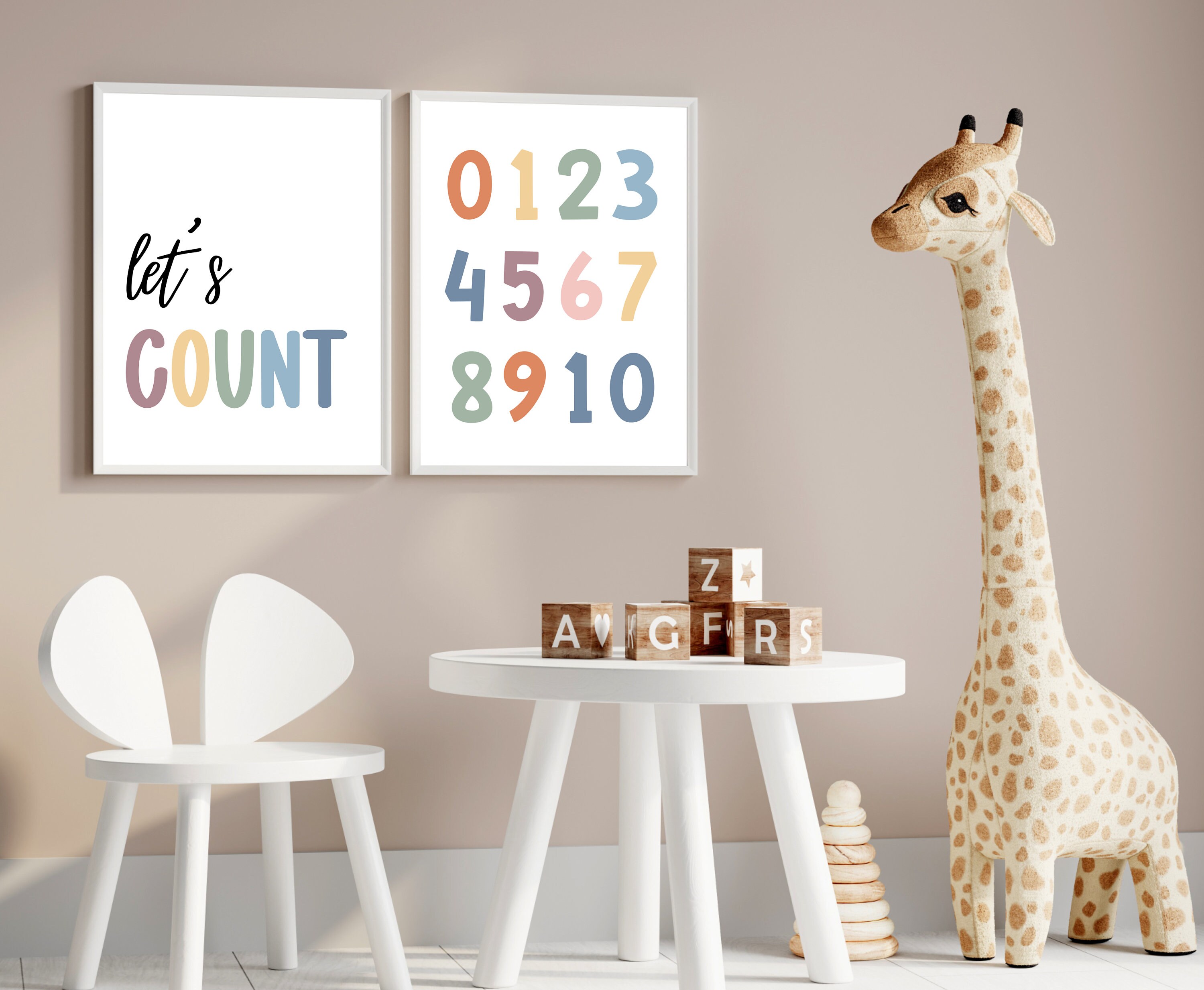 Preschool Learning Poster Classroom Wall Art Print Educational Counting ...
