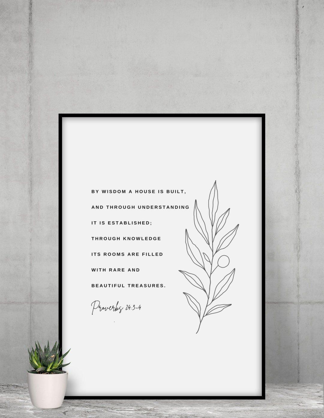 Bible Verse Wall Art Christian Gift Printable Poster Elegant Scripture ...