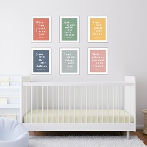 Kids Bible Verse Scripture Poster Wall Art, Church Sunday School ...