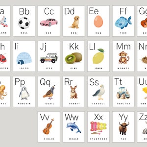 Alphabet Flash Cards, Printable Phonetic Alphabet Montessori Cards ...