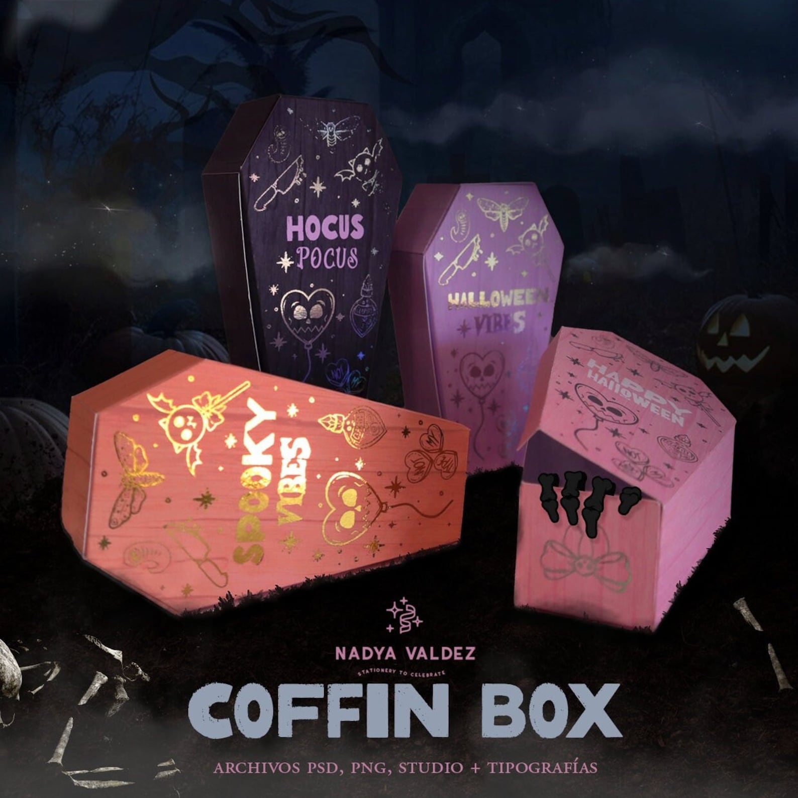 Halloween Coffin Template - Etsy