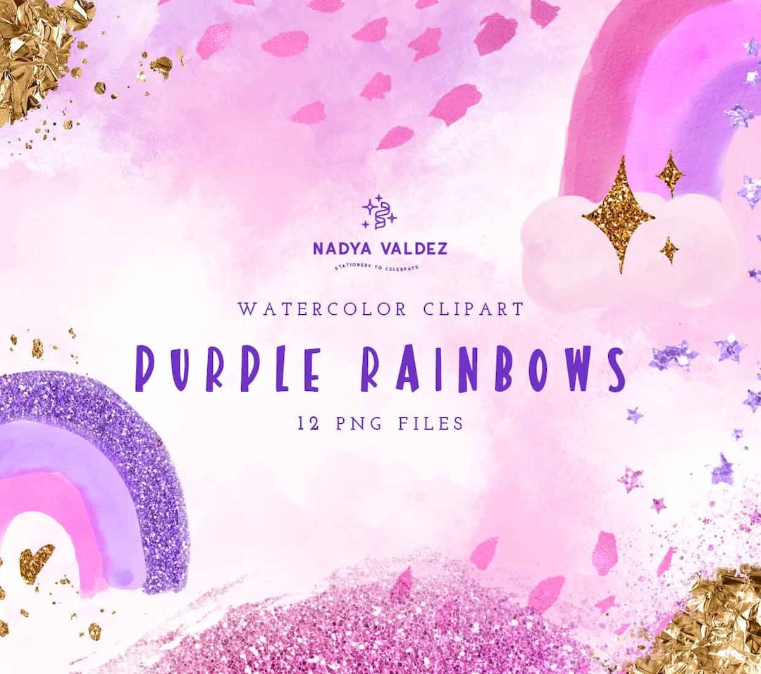 CLIPART PURPLE RAINBOW - Etsy