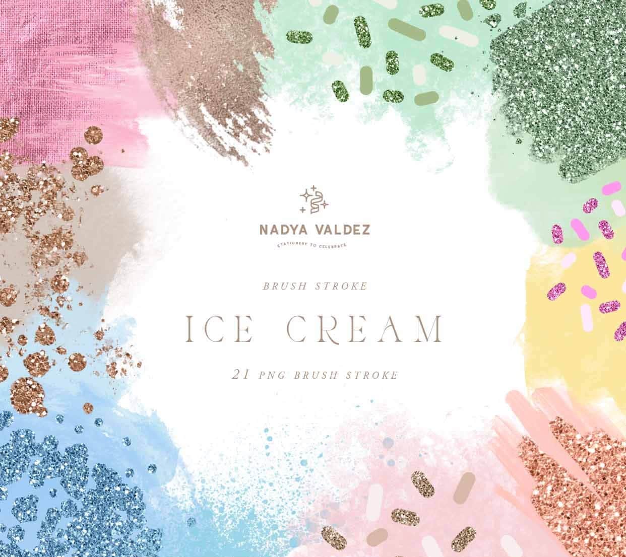 ICE CREAM Brush Stroke | Etsy