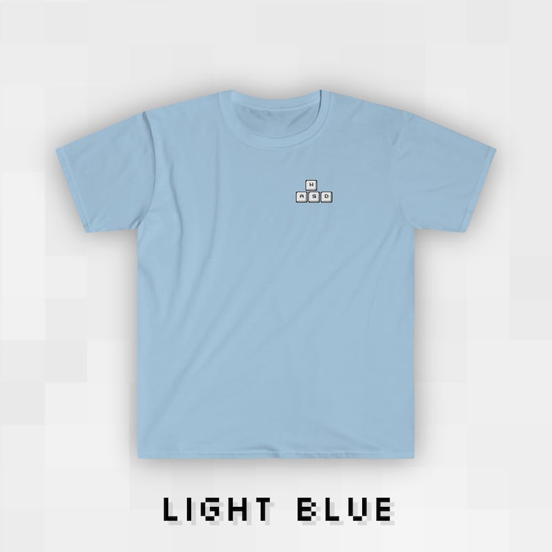 WASD Unisex Colors Tshirt, Pixel Art T Shirt, Graphic Tee Shirt, Gaming ...