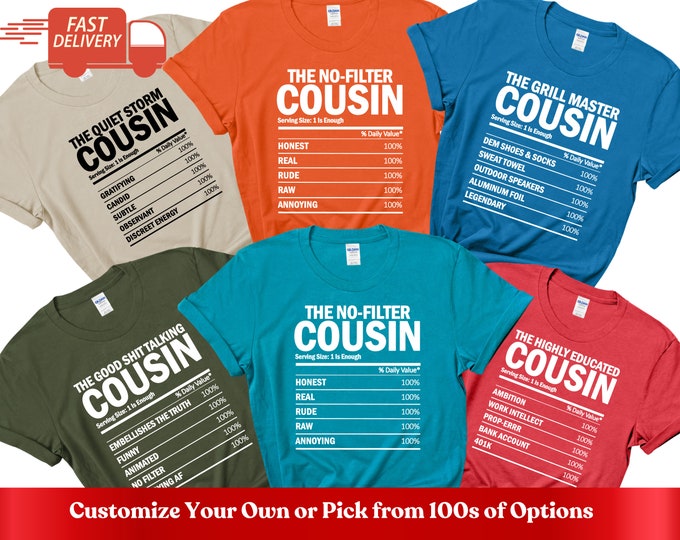 Funny Cousin T-shirts for Family Reunion Cousin Day Shirts Matching Cousin Group Shirts Cousin ...