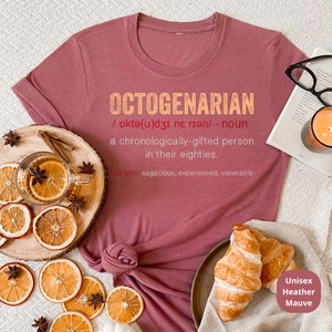80th Birthday Octogenarian Definition Shirt: Funny Gift Tee - Etsy