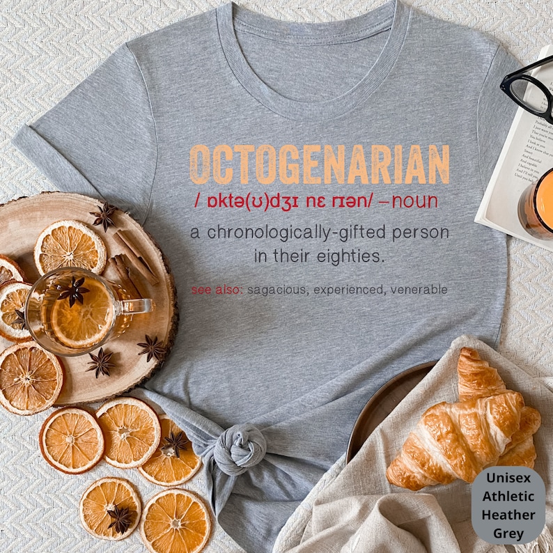 80th Birthday Octogenarian Definition Shirt: Funny Gift Tee - Etsy