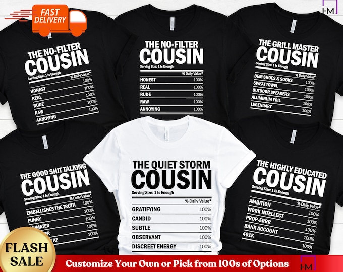 Funny Cousin T-shirts for Family Reunion Cousin Day Shirts Matching Cousin Group Shirts Cousin ...