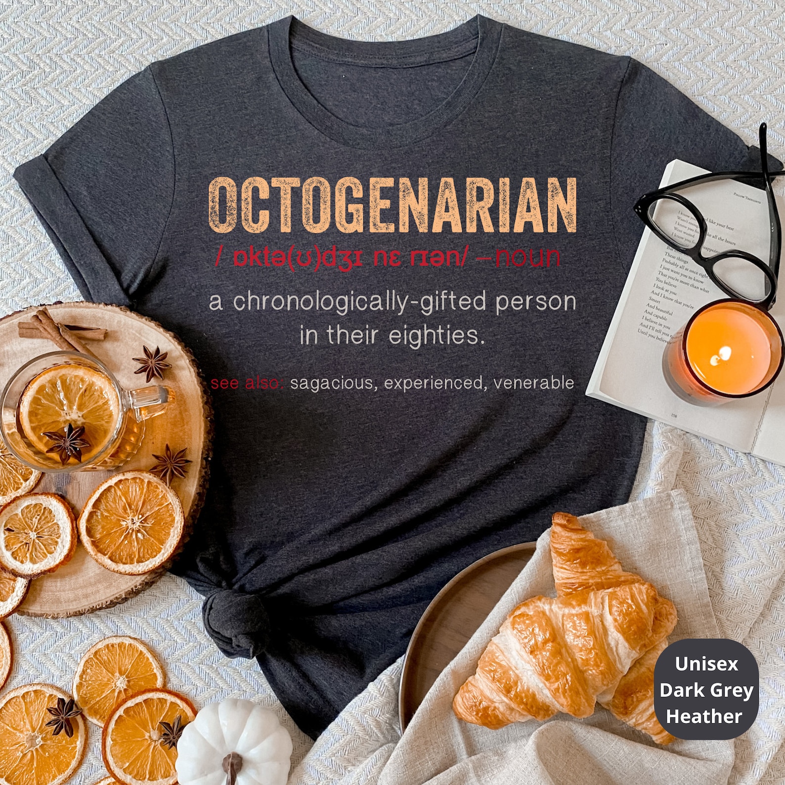 80th Birthday Octogenarian Definition Shirt: Funny Gift Tee - Etsy