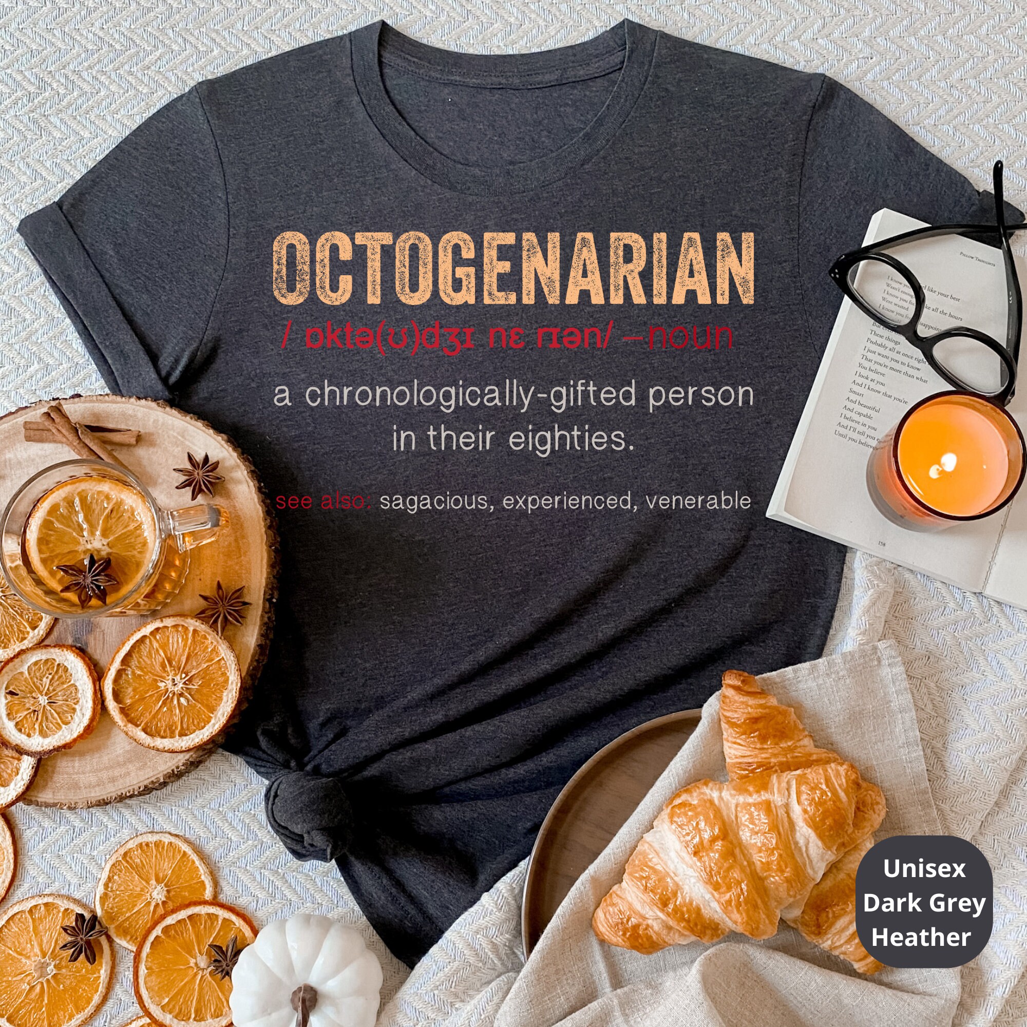 80th Birthday Octogenarian Definition Shirt: Funny Gift Tee - Etsy
