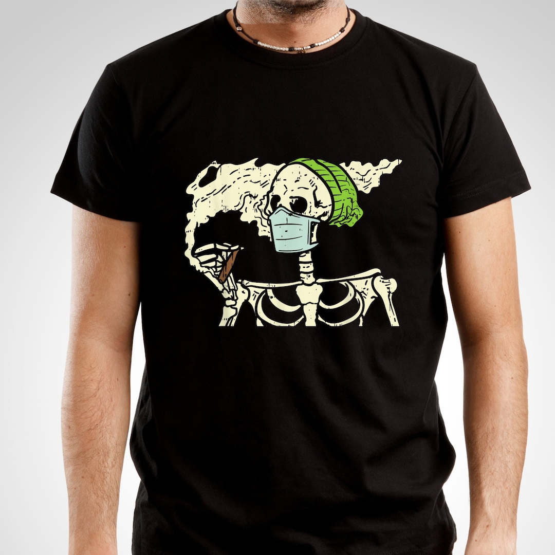Funny Weed Shirt Skeleton Stoner Shirt Men Stoner Gifts Hippie Tshirt ...