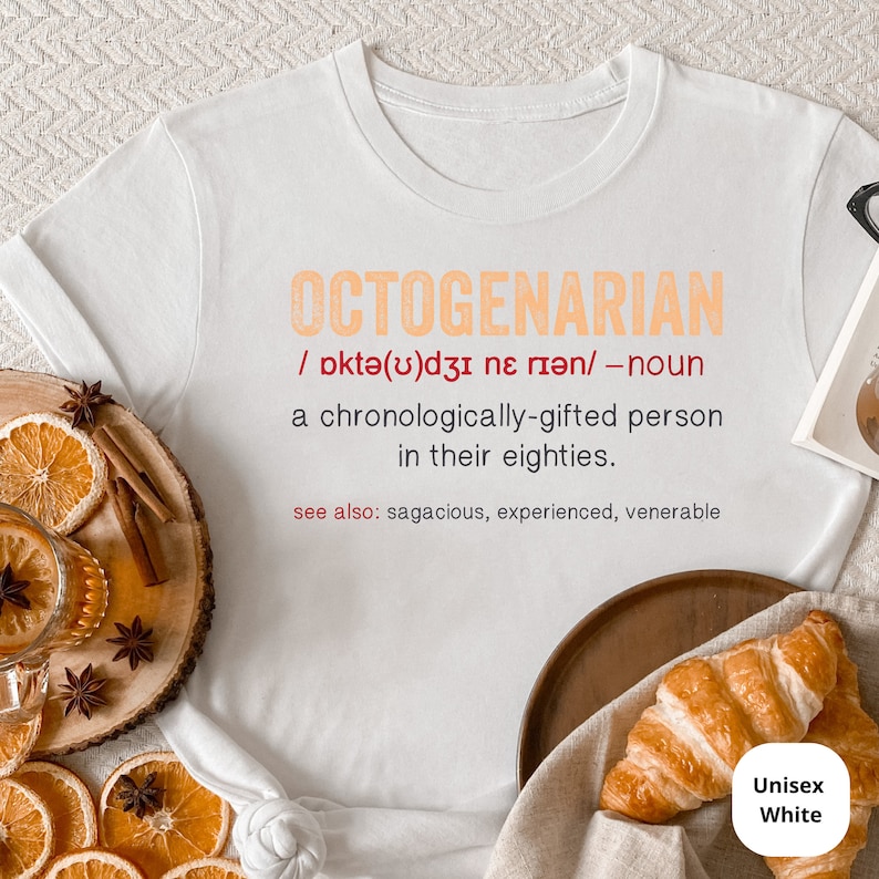 80th Birthday Octogenarian Definition Shirt: Funny Gift Tee - Etsy