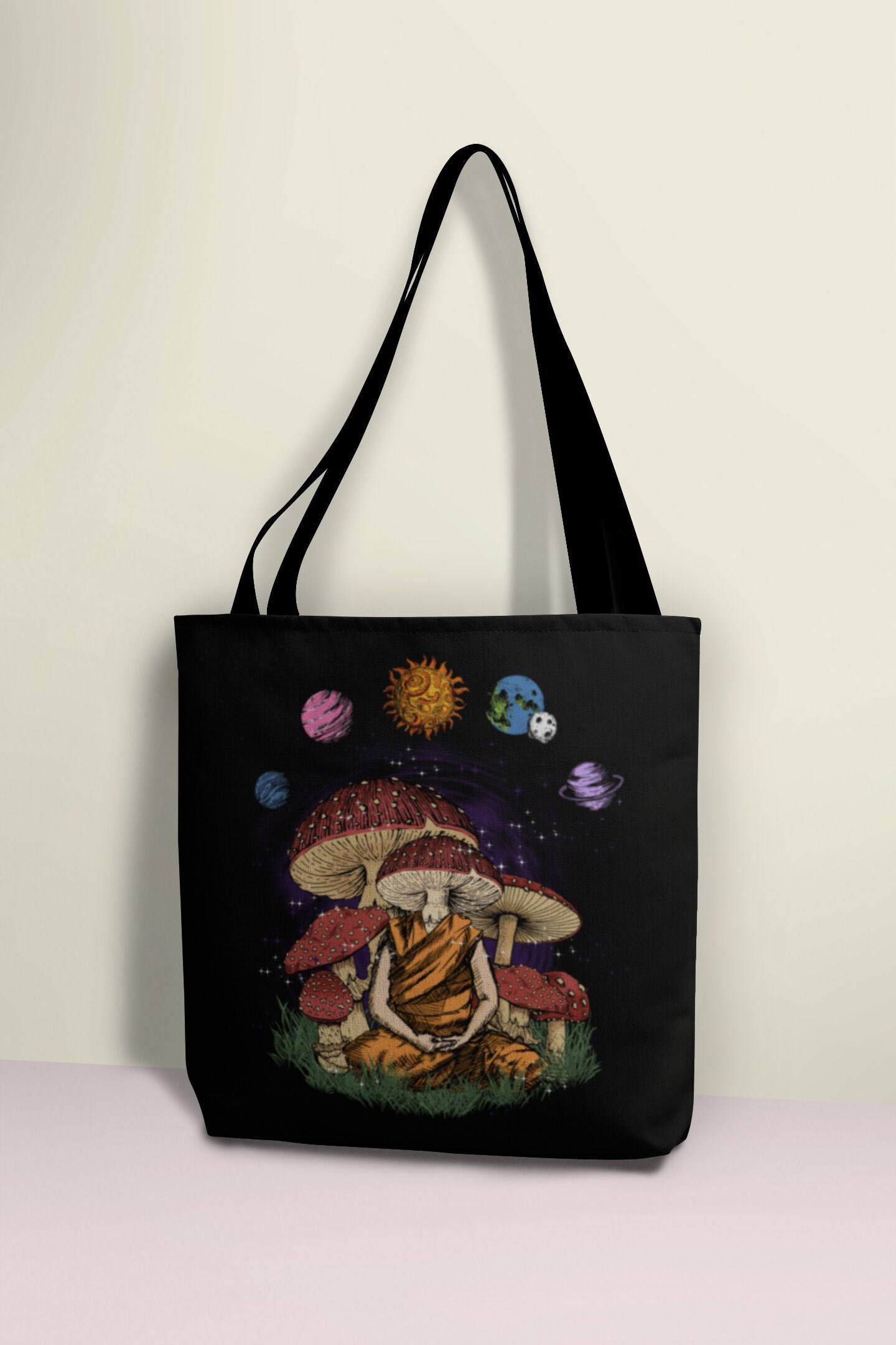 Mushroom Tote Bag Mushroom Bag Trippy Tote Bag Cottagecore - Etsy