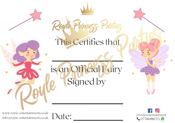 Fairy Certificate for Little Girl's Birthday Present - Etsy