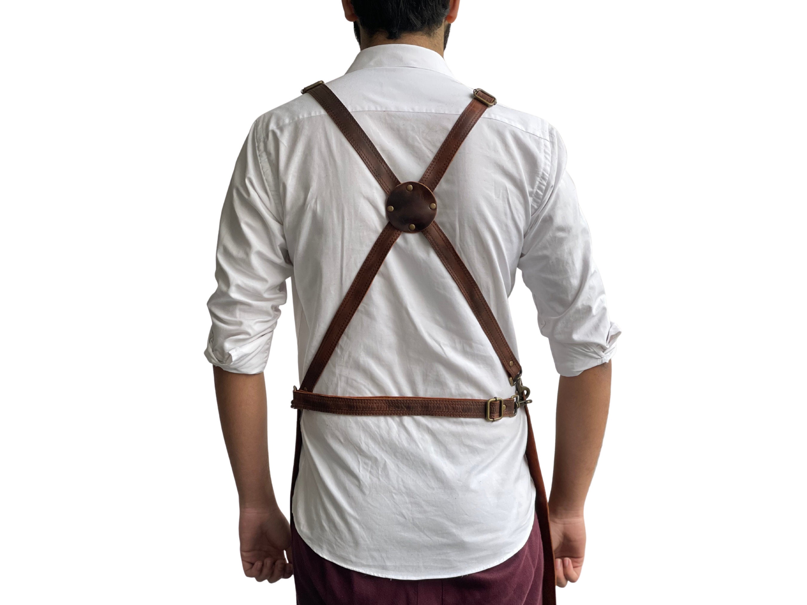Leather Apron With 12 Tool Pockets Heat & Flame Resistant Heavy Duty ...