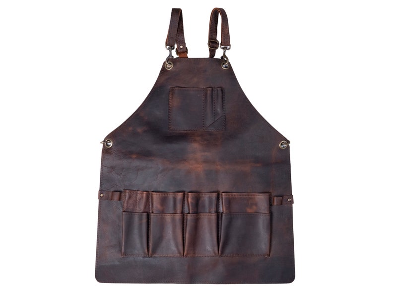 Leather Apron With 12 Tool Pockets Heat & Flame Resistant Heavy Duty ...