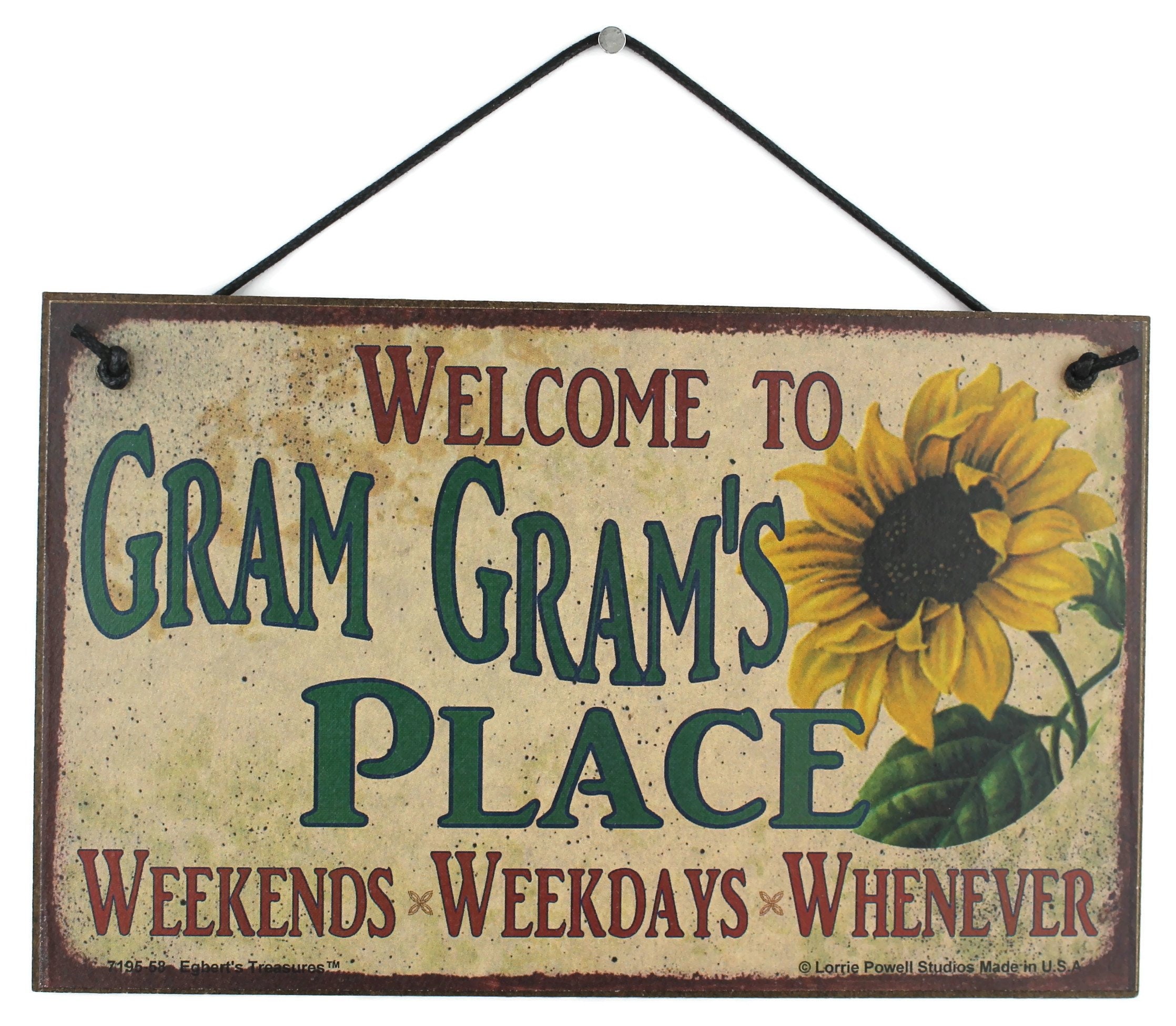 Gram Gram's Place Vintage Style Sign with Sunflower | Etsy