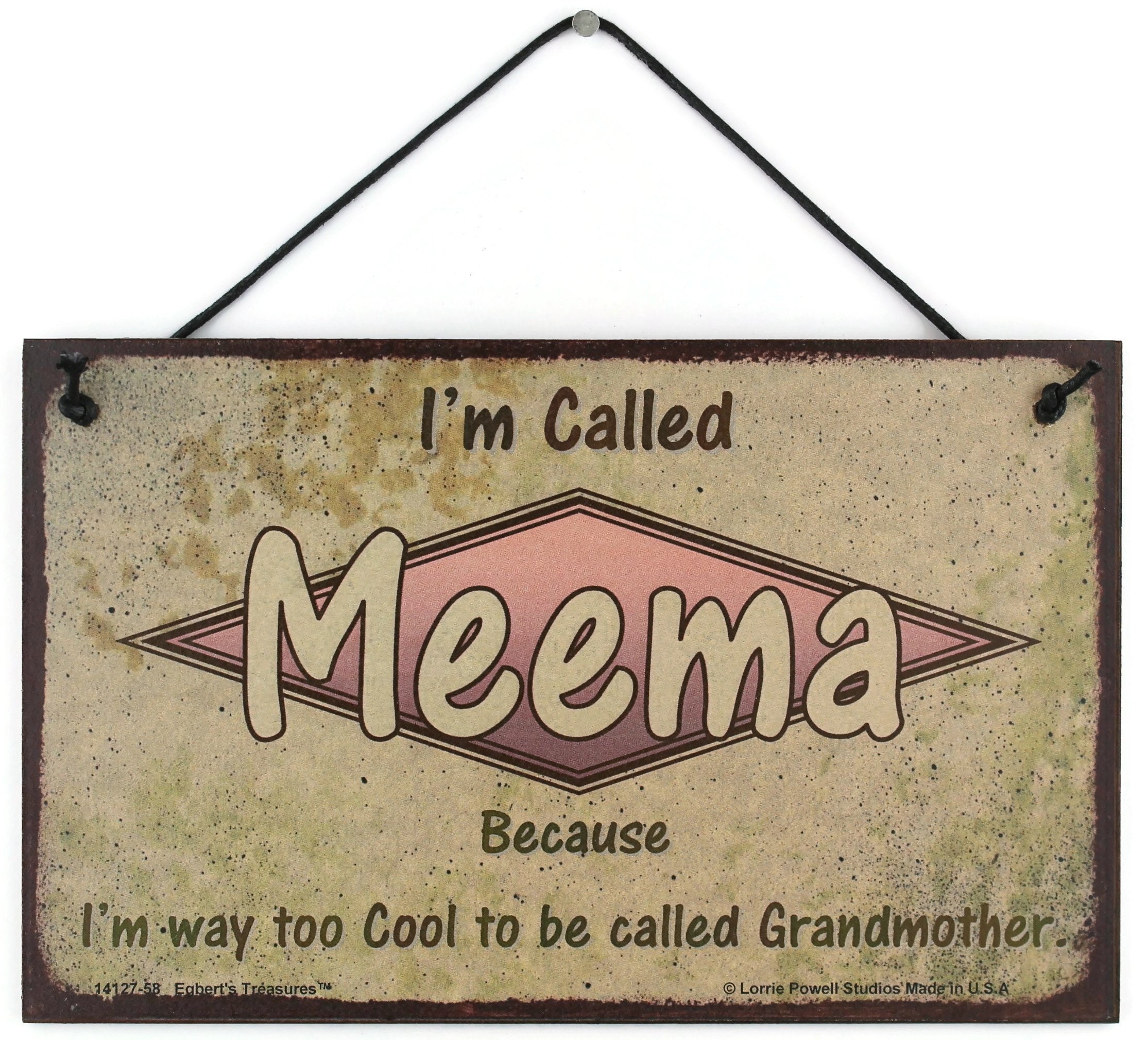 I'm Called Meema Vintage Style Sign with Retro Diamond | Etsy