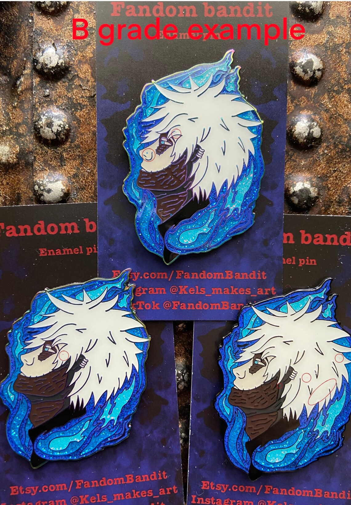 MHA Blue Fire Villain Pin Mva Bnha - Etsy