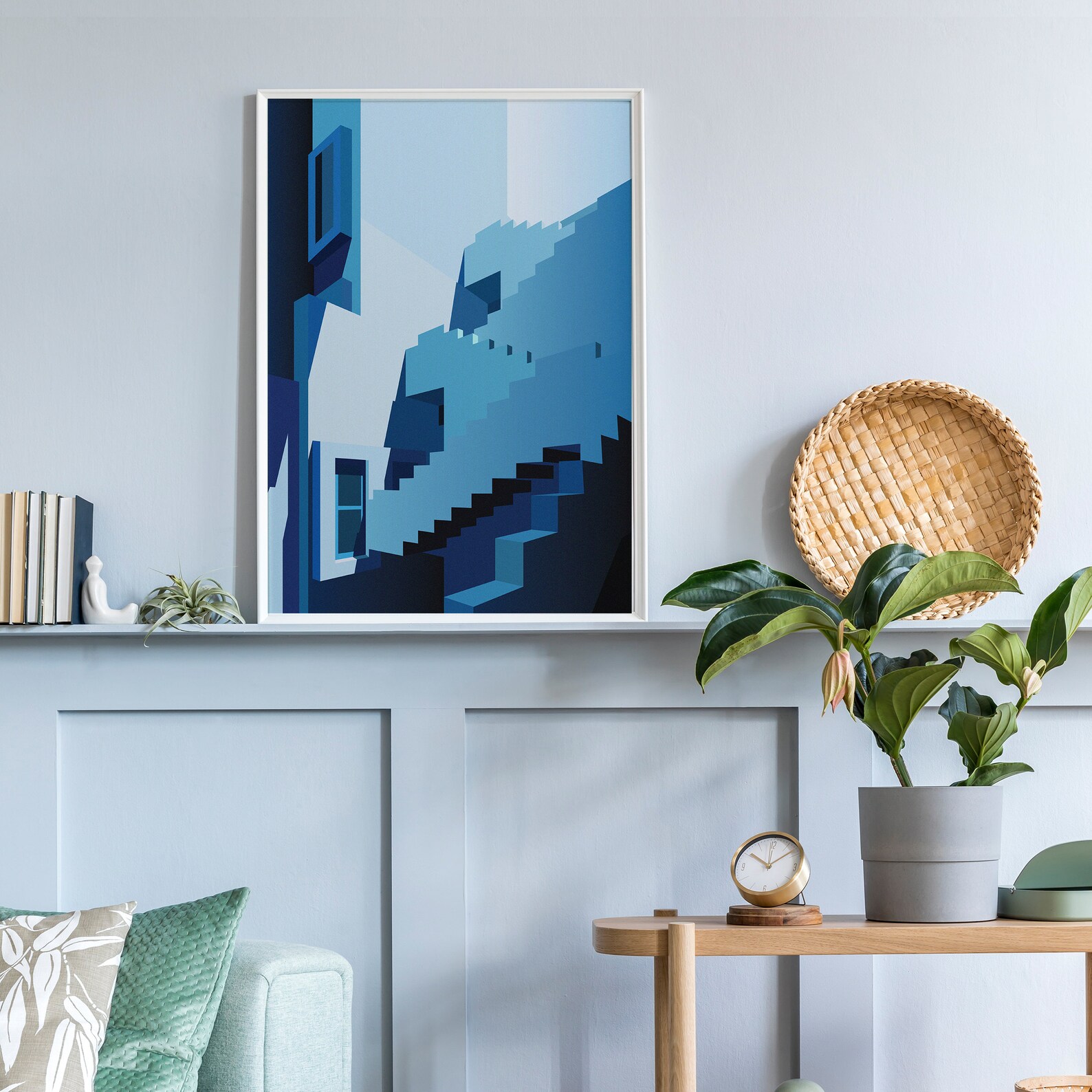 Muralla Roja Blue Abstract Art Print Postmodern Architecture - Etsy