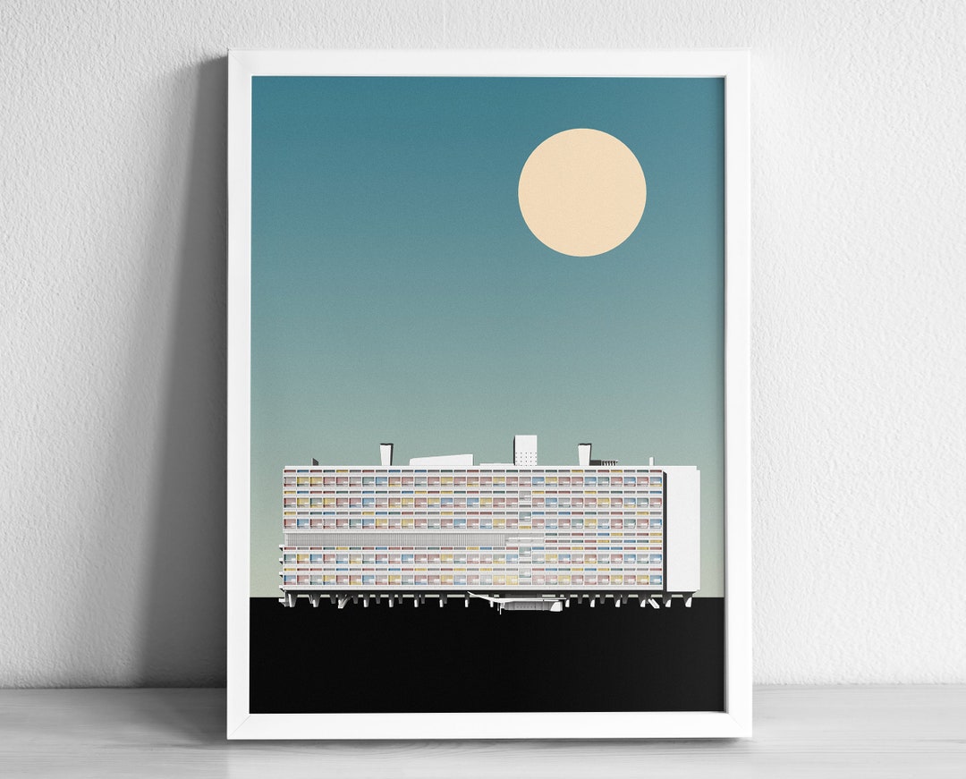 Le Corbusier Unité D'habitation Modern Architecture Art Print | Graphic ...
