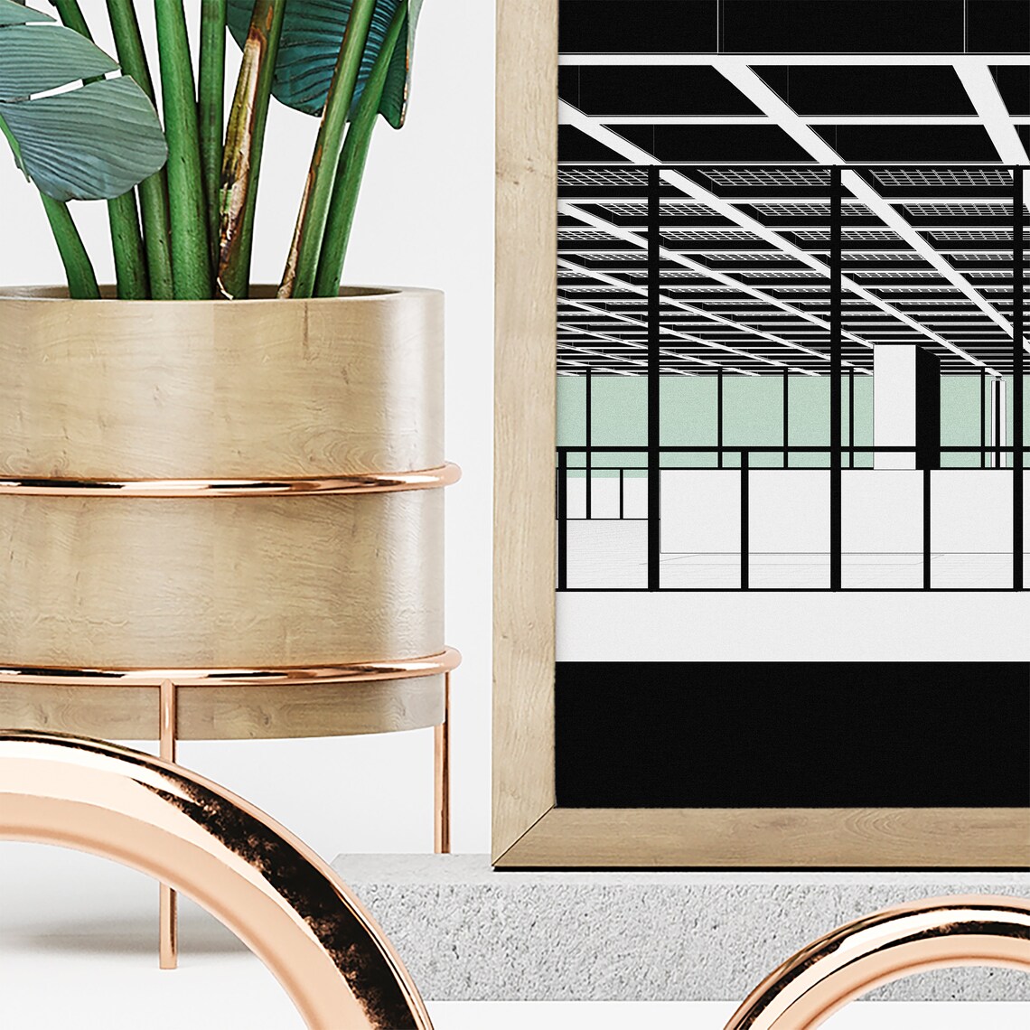 Printable Modernist Gallery Digital Art Print Set Modern Architecture ...