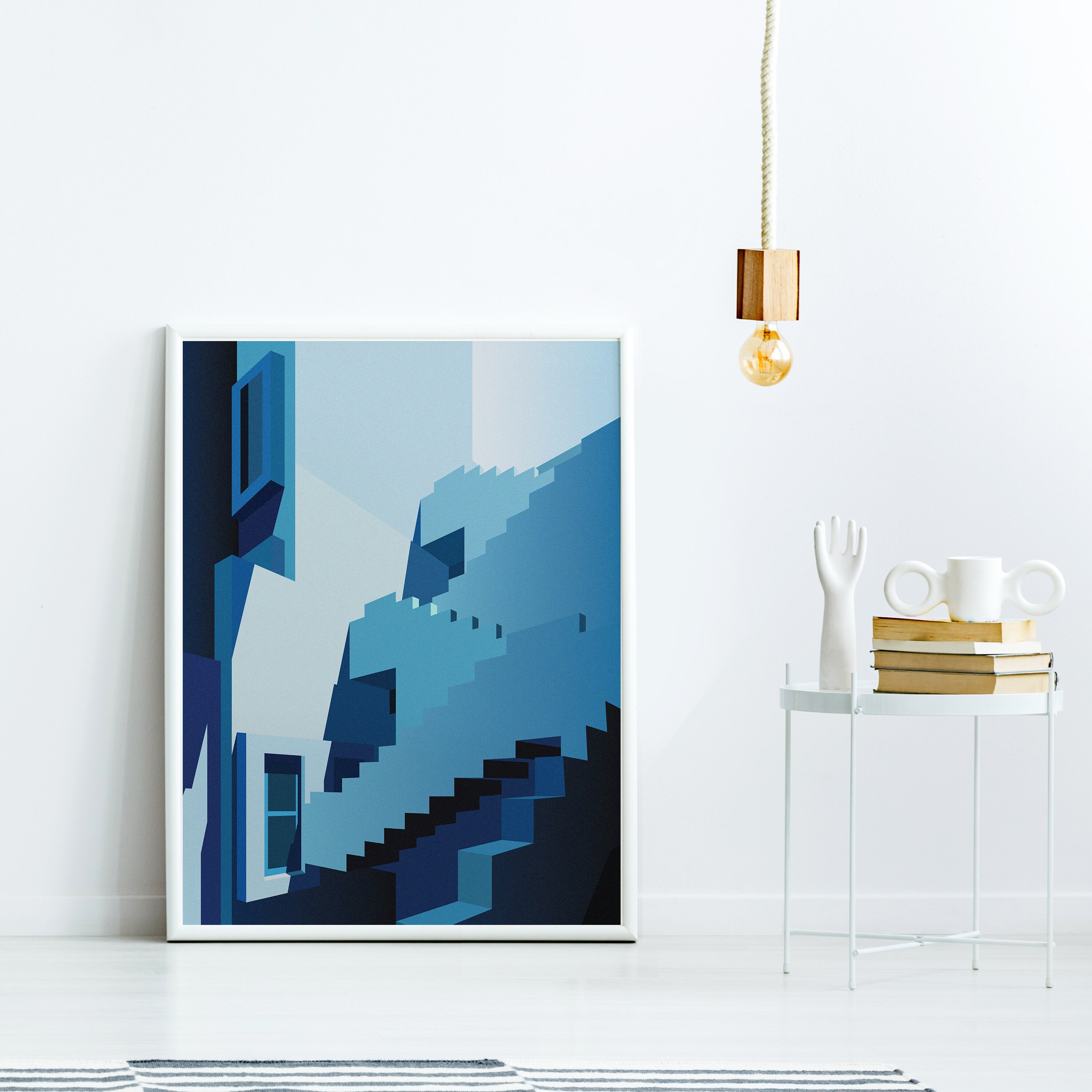 Muralla Roja Blue Abstract Art Print Postmodern Architecture - Etsy