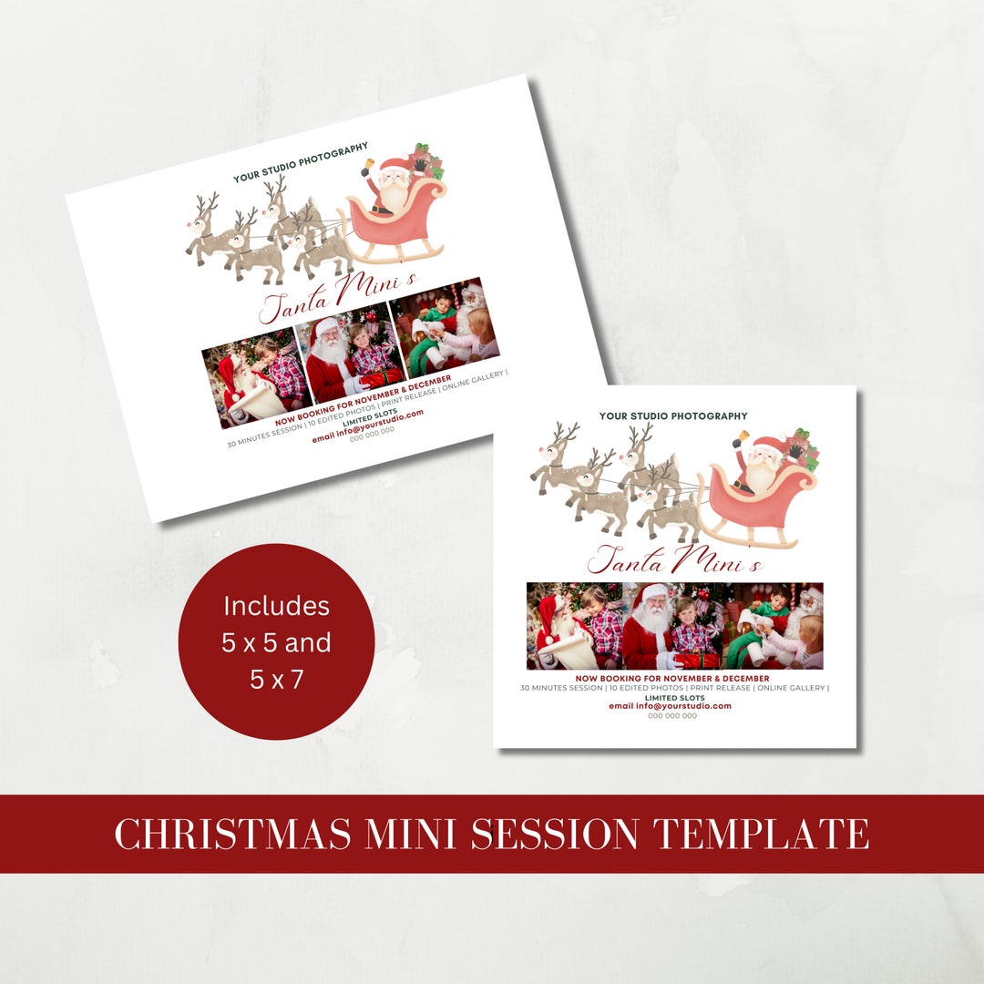 Santa Mini,holiday Mini Session Template,christmas Mini Session ...