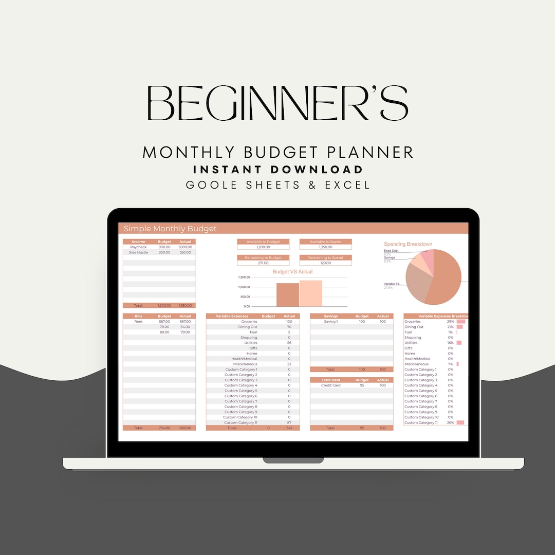 Beginners Monthly Budget Planner,simple Budget Planner,personal Finance ...