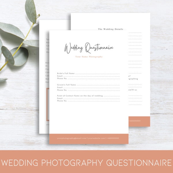 Photography Client Questionnaire Template - Etsy