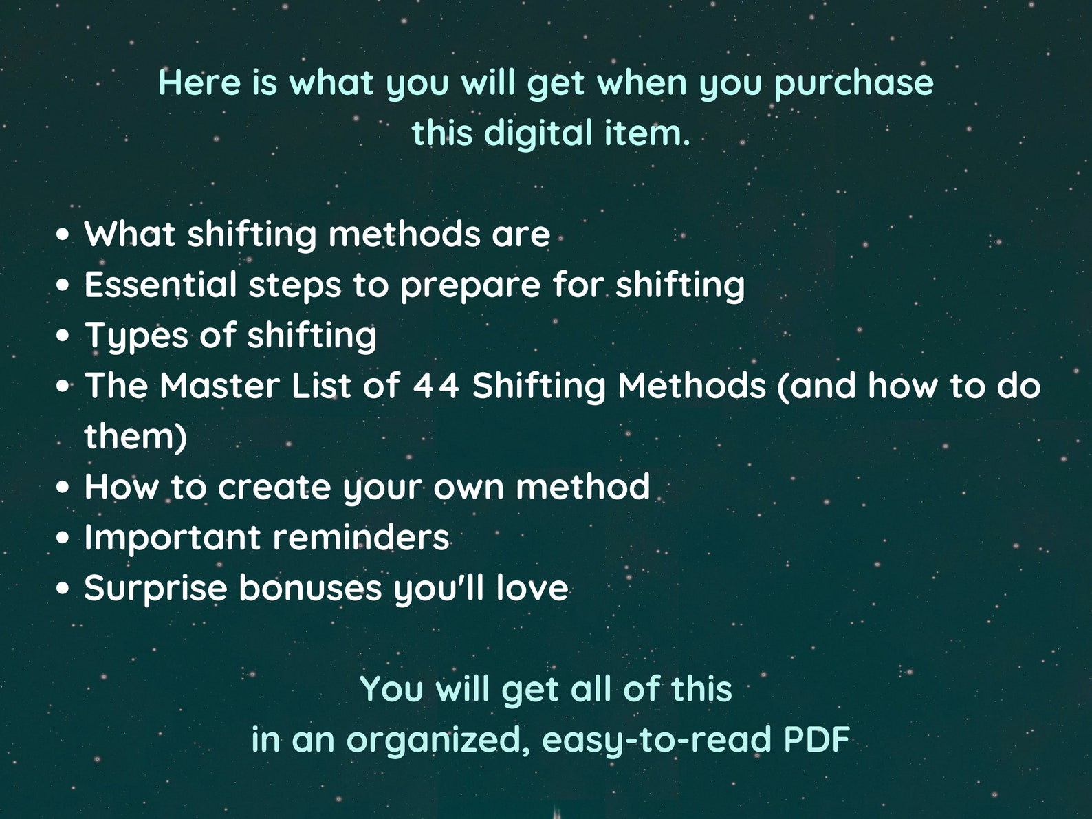 The Master List of Shifting Methods: Shift to Your DR Fast!!! - Etsy