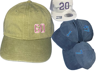 Embroidered Hat With Number - Etsy