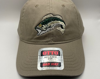 Embroidered Fish Baseball Cap - Custom Embroidered Ball Cap - Fishing ...