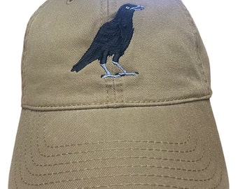 Raven Embroidered Bird Hat, Baseball Cap, Dad Hat, Mom Cap, Wildlife ...