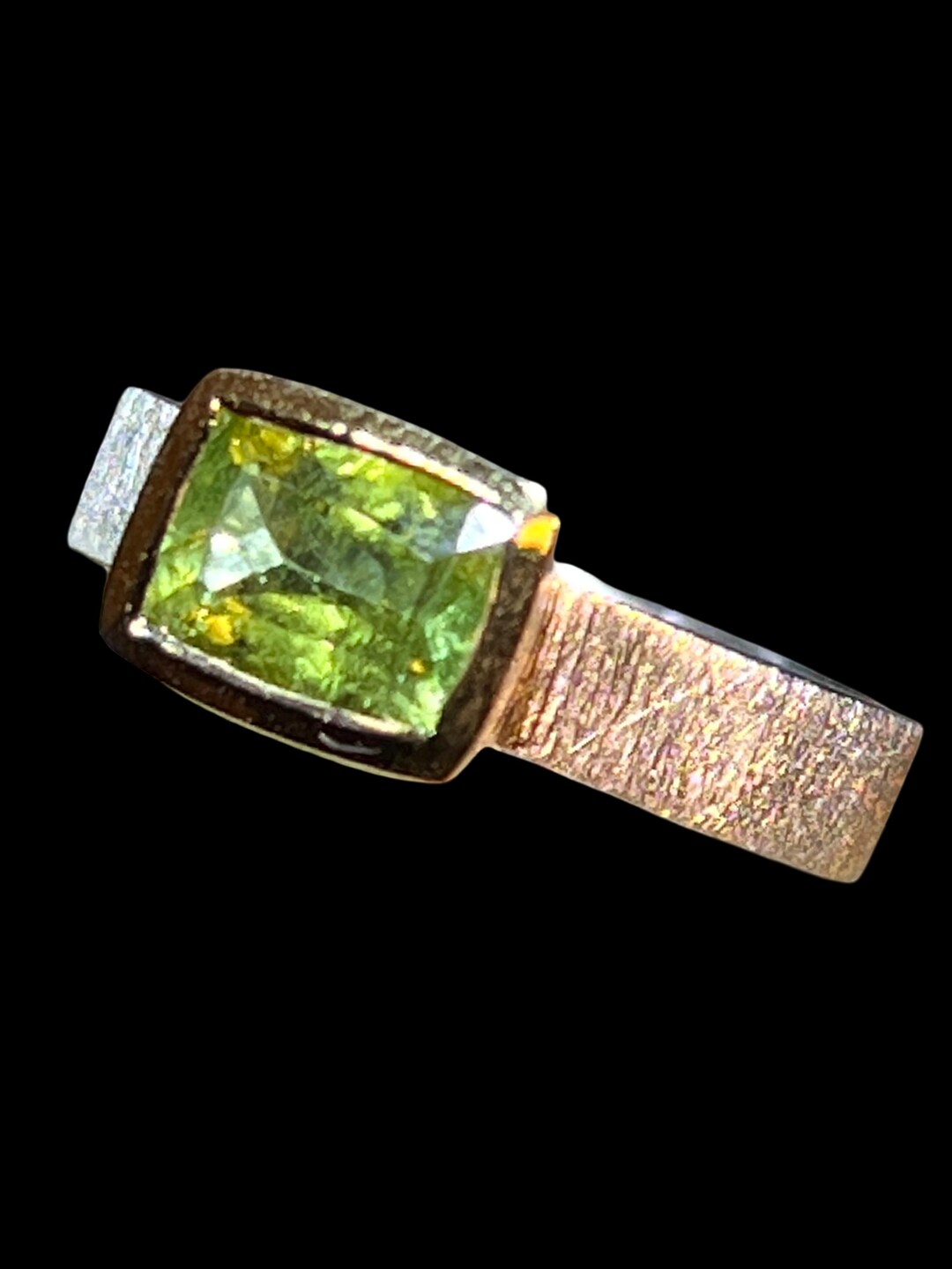 Design Tumalin Green Ring in Silver With Partially Gold-plated Setting ...