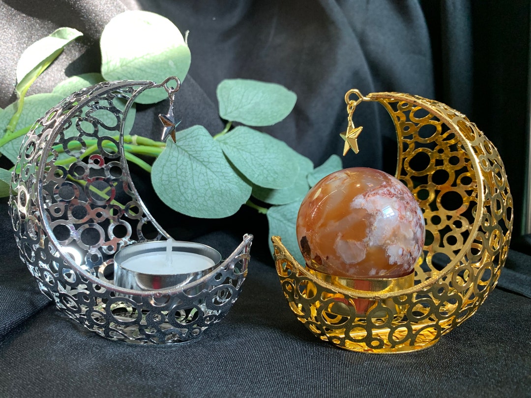 Metal Moon Stands/moon Sphere Stands/moon Candle Holder - Etsy